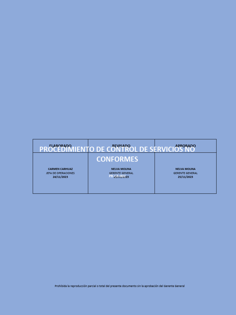Pr-Ca-002 Procedimiento de Control de Servicios No Conformes | PDF | Sistema de manejo de ...