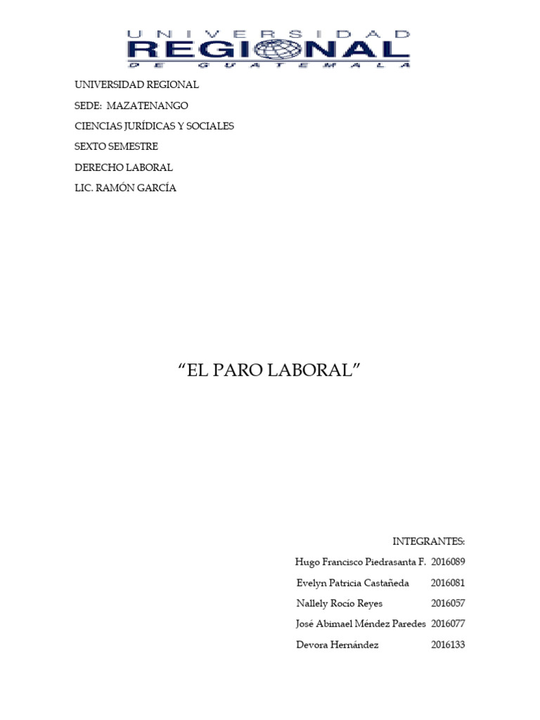 Paro Laboral PDF | PDF | Bloqueo (industria) | Derecho laboral