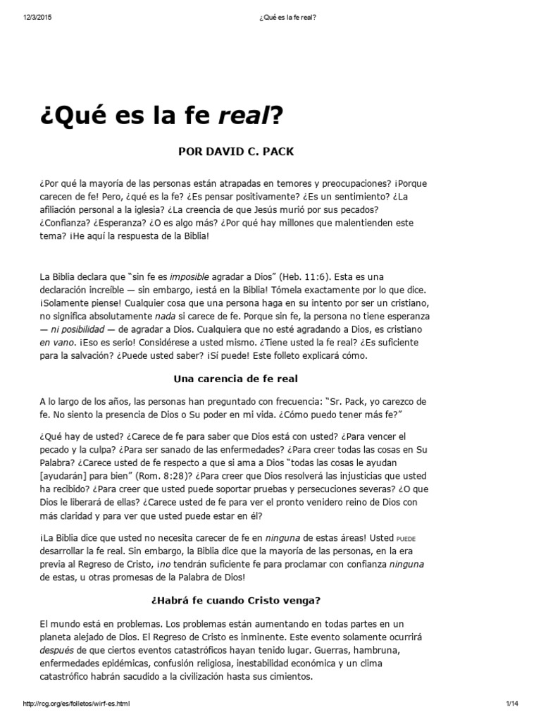 ¿Qué es la fe real_ | Descargar gratis PDF | Fe | Cristo (título)