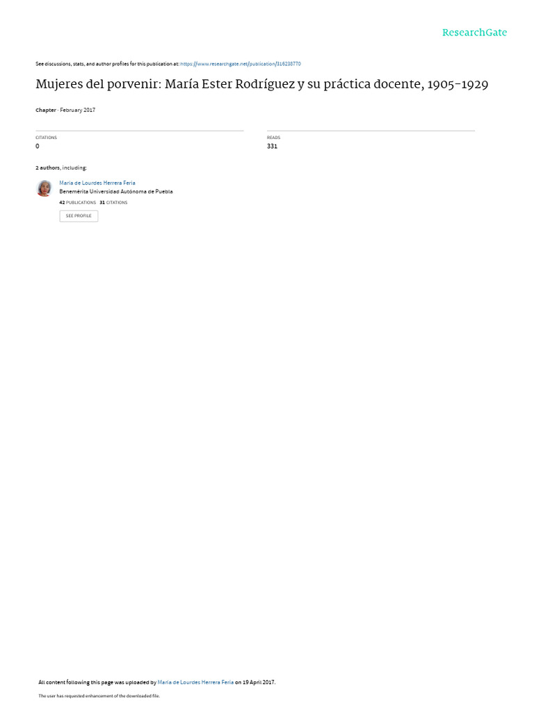 María Ester Rodríguez: Educación 1905-1929 | PDF | Maestros | Escuelas