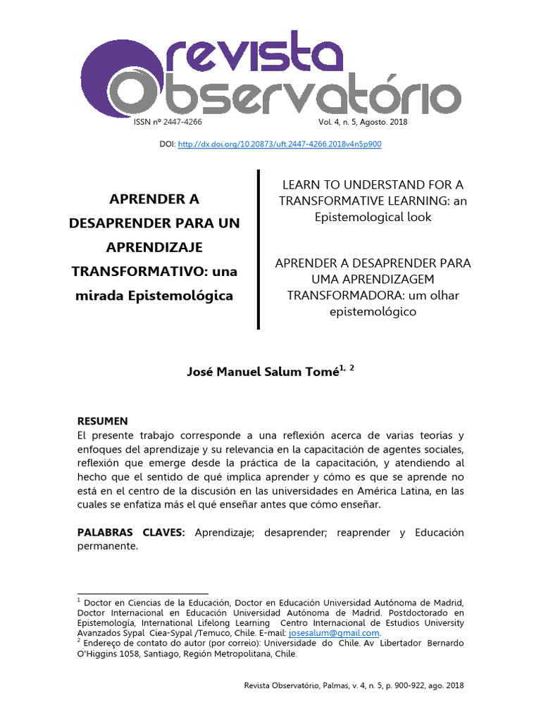 Aprender A Desaprender para Un Aprendiza | PDF | Aprendizaje | Enseñando