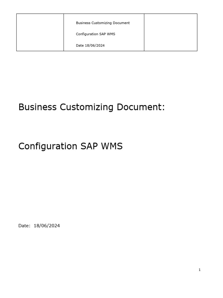 SAP Documentation - Configuration WMS | PDF | Parameter (Computer Programming) | Computer Science