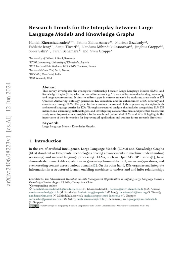 Research Trends For The Interplay Between Large Language Models and Knowledge Graphs | PDF ...