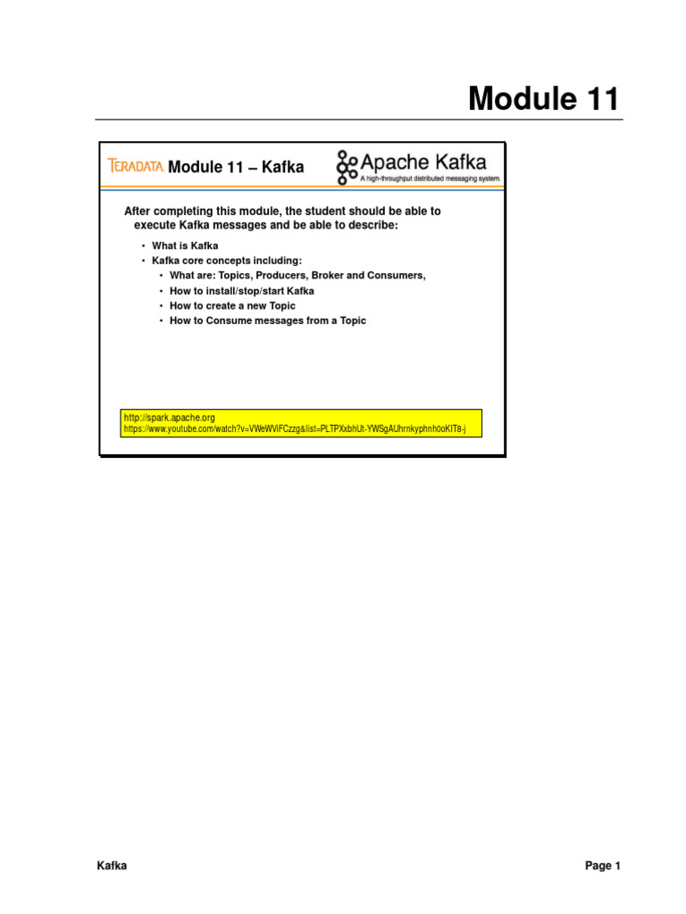 HD Mod011 Kafka | Download Free PDF | Apache Hadoop | Replication (Computing)