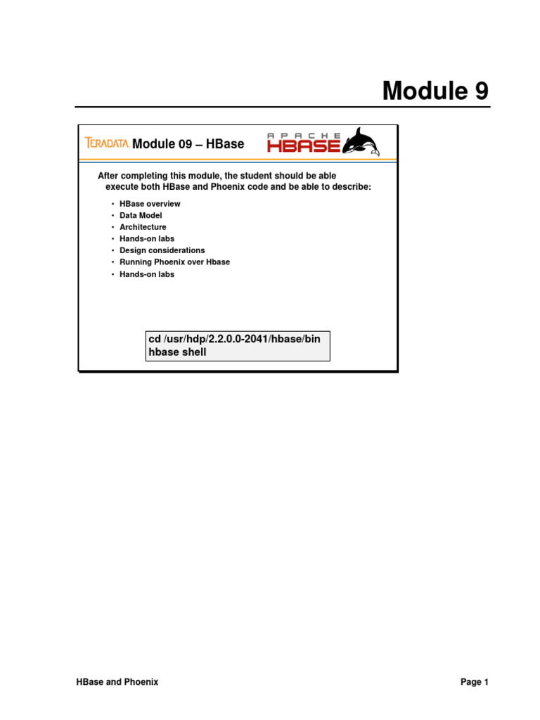 HD Mod09 HBase Phoenix | PDF | No Sql | Databases