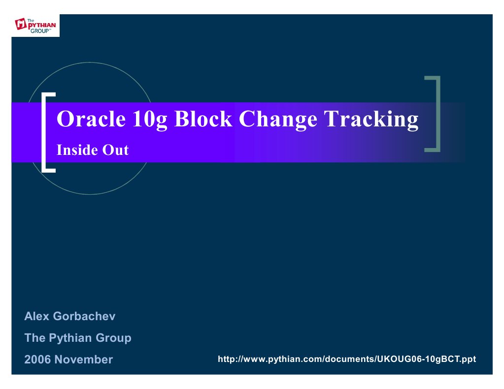 Block Change Tracking 10g | PDF | Backup | Computer Hardware