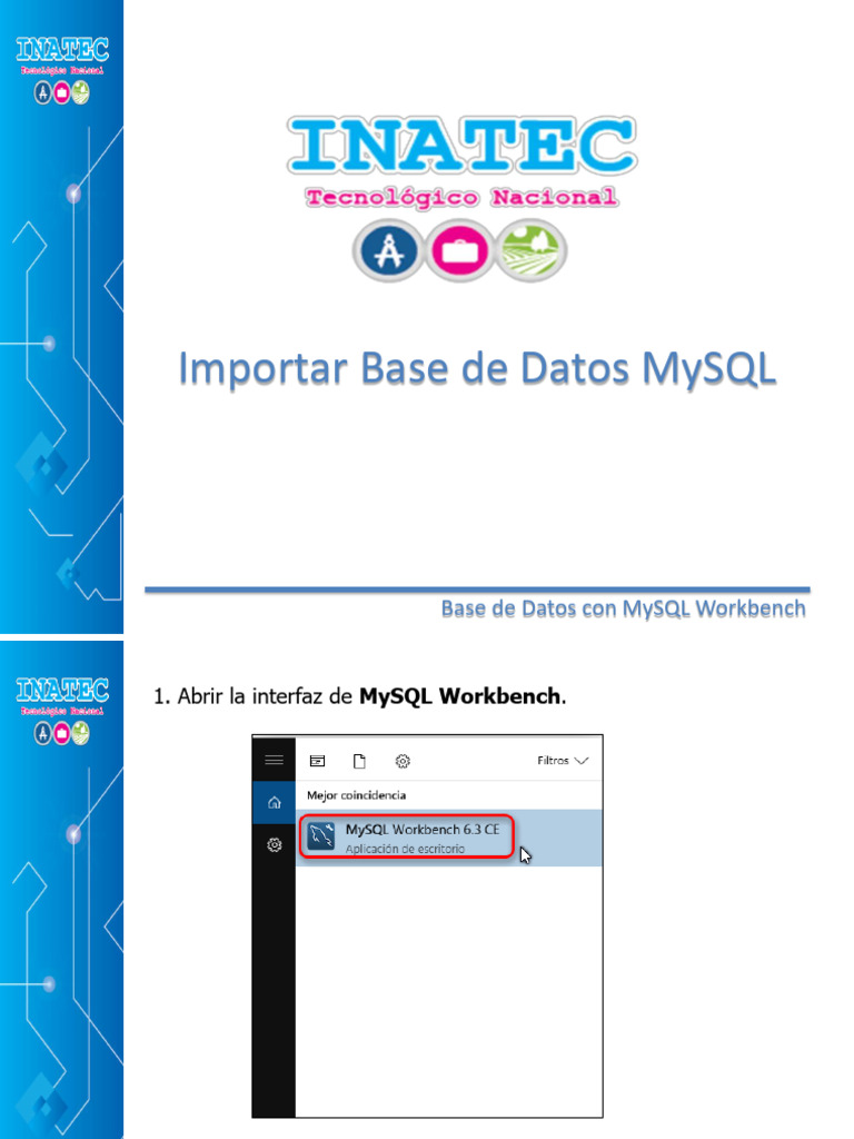 Importar Base de Datos Desde MySQL Workbench | PDF