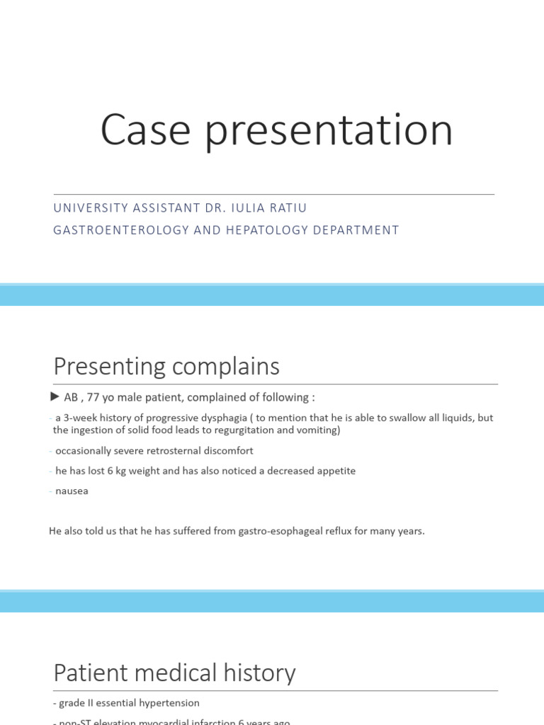 Case Presentation - Esophageal Cancer | PDF | Esophagus | Esophageal Cancer