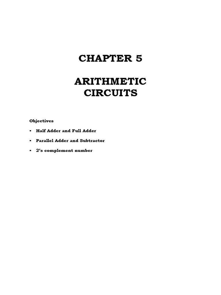 Chapter 5 - Arithmetic Circuits | PDF | Numbers | Mathematical Notation Chapter 5 - Arithmetic Circuits | PDF | Numbers | Mathematical Notation