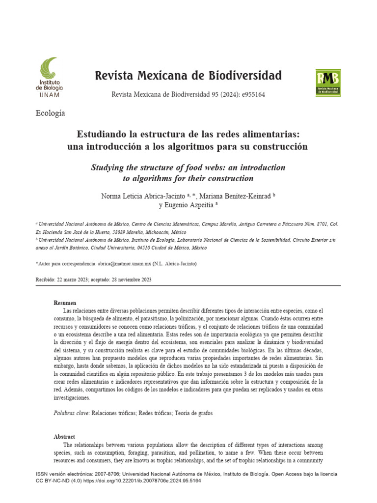 Estudiando La Estructura de Las Redes Alimentarias | PDF | Red ...