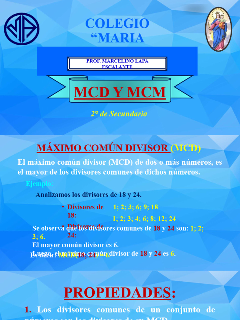 MCD y MCM | PDF | Matemáticas | Matemáticas discretas