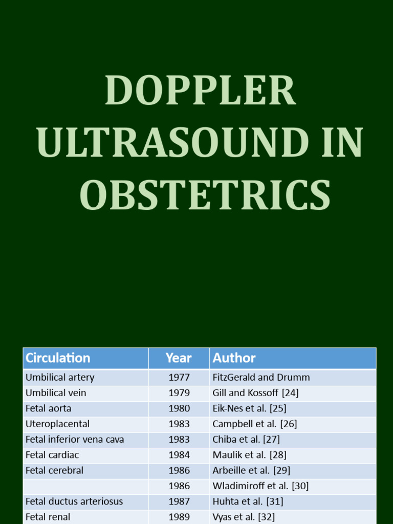 Doppler Ultrasound in Obstetrics | PDF | Fetus | Medical Ultrasound