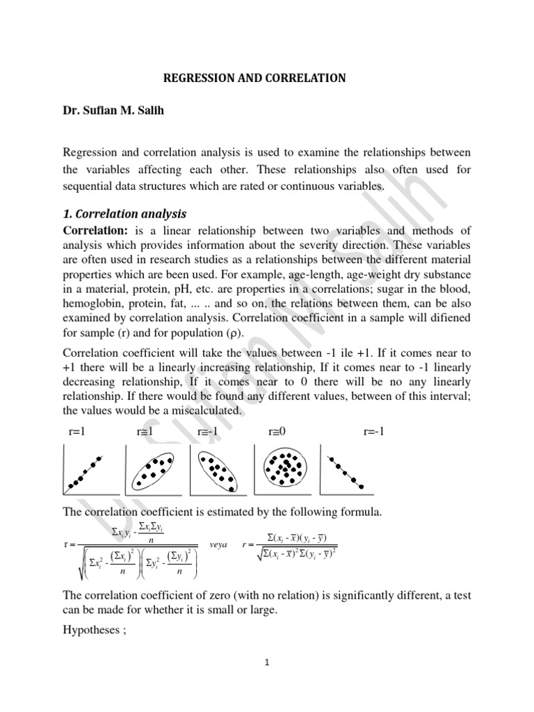 Dr. Sufian M. Salih / Regression and Correlation | PDF | Regression Analysis | Linear Regression