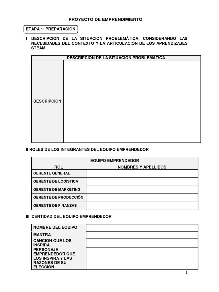 Proyecto de Emprendimiento Iv Bimestre | PDF | Iniciativa empresarial