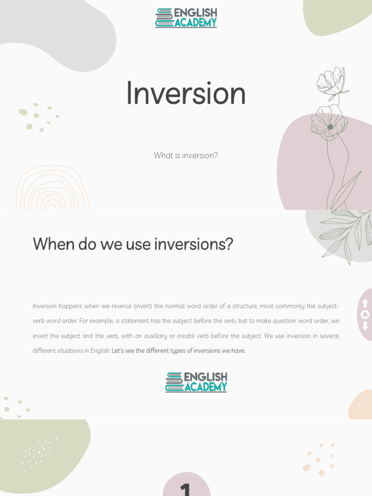 INVERSION C1 | Download Free PDF | Verb | Subject (Grammar)