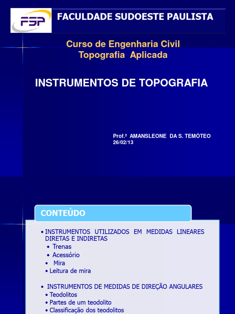 Instrumentos Topográficos | PDF | Tecnologia e Engenharia