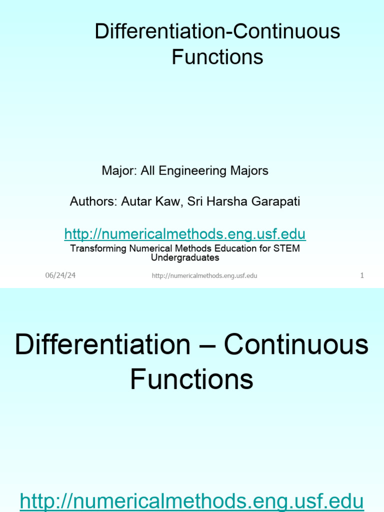 Mws Gen Dif PPT Continuous | PDF | Finite Difference | Mathematical Relations