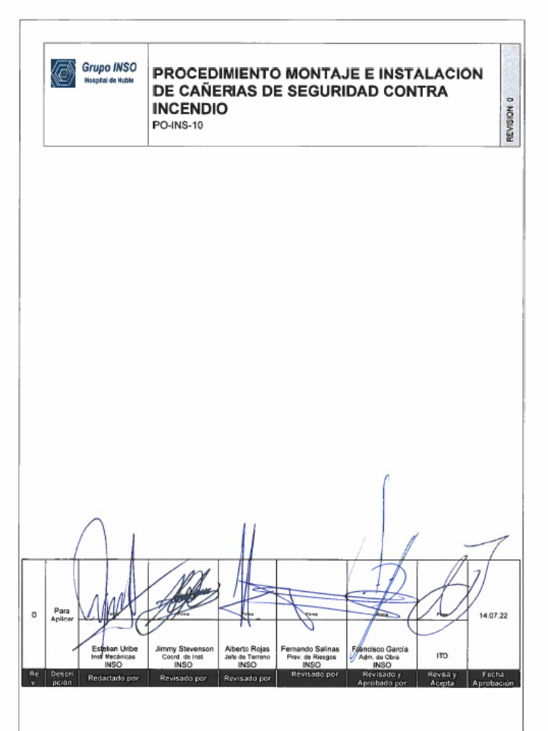 PO-InS-10 Inst. Cañerías de Seguridad Contra Incendio (1) | PDF