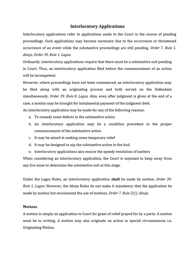Interlocutory Applications | PDF | Affidavit | Ex Parte