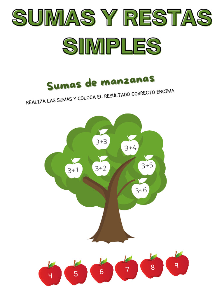Sumas y Restas de Manzanas | PDF