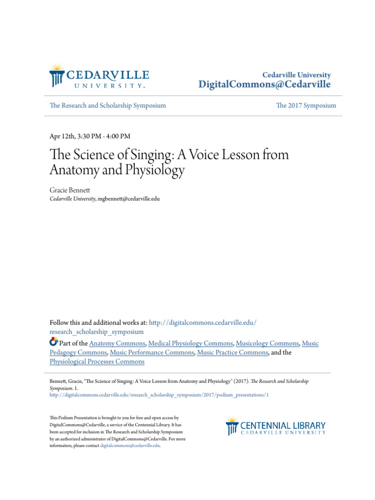 The Science of Singing - A Voice Lesson From Anatomy and Physiolog ...