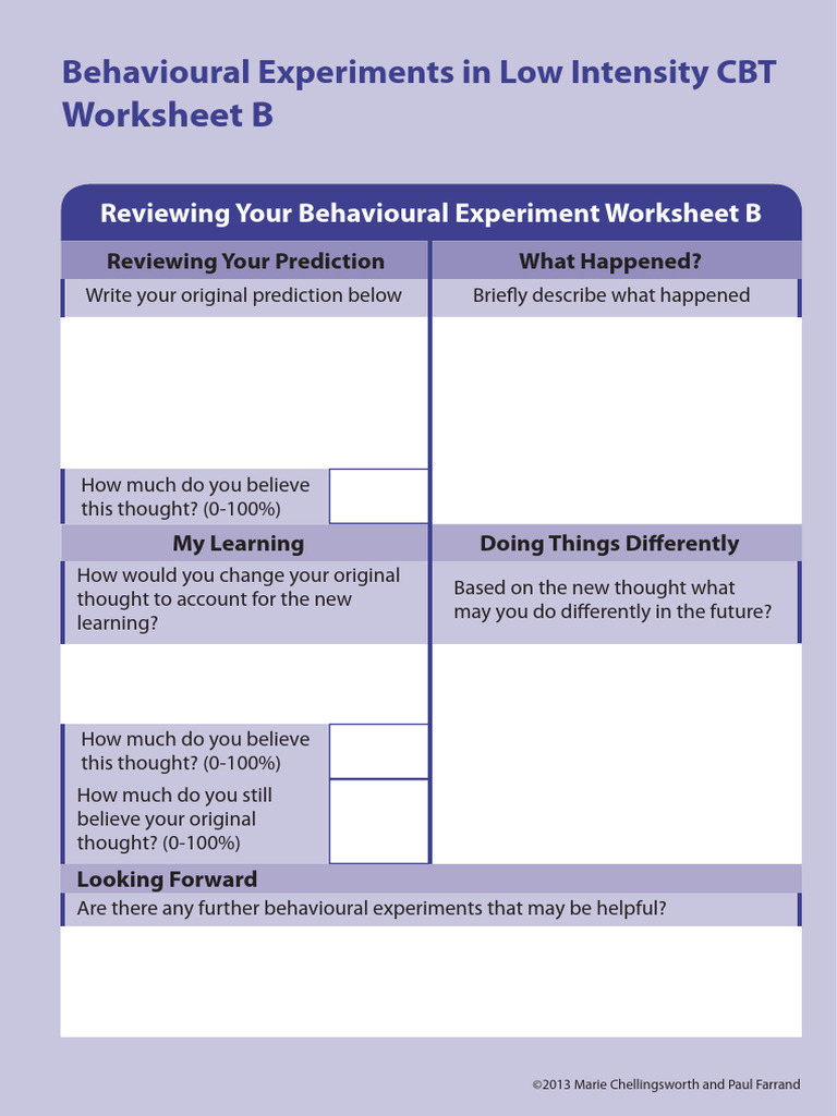 Behavioural Experiments B | PDF | Self-Improvement | Science & Mathematics