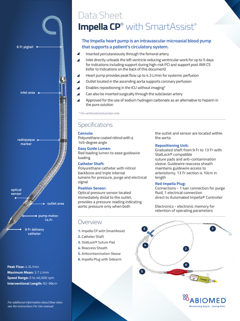Impella CP® With SmartAssist DataSheet EU | PDF | Thorax (Human Anatomy) | Medical Equipment