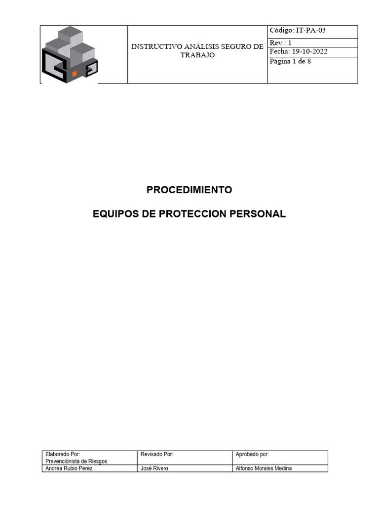 Procedimiento Uso Epp | PDF