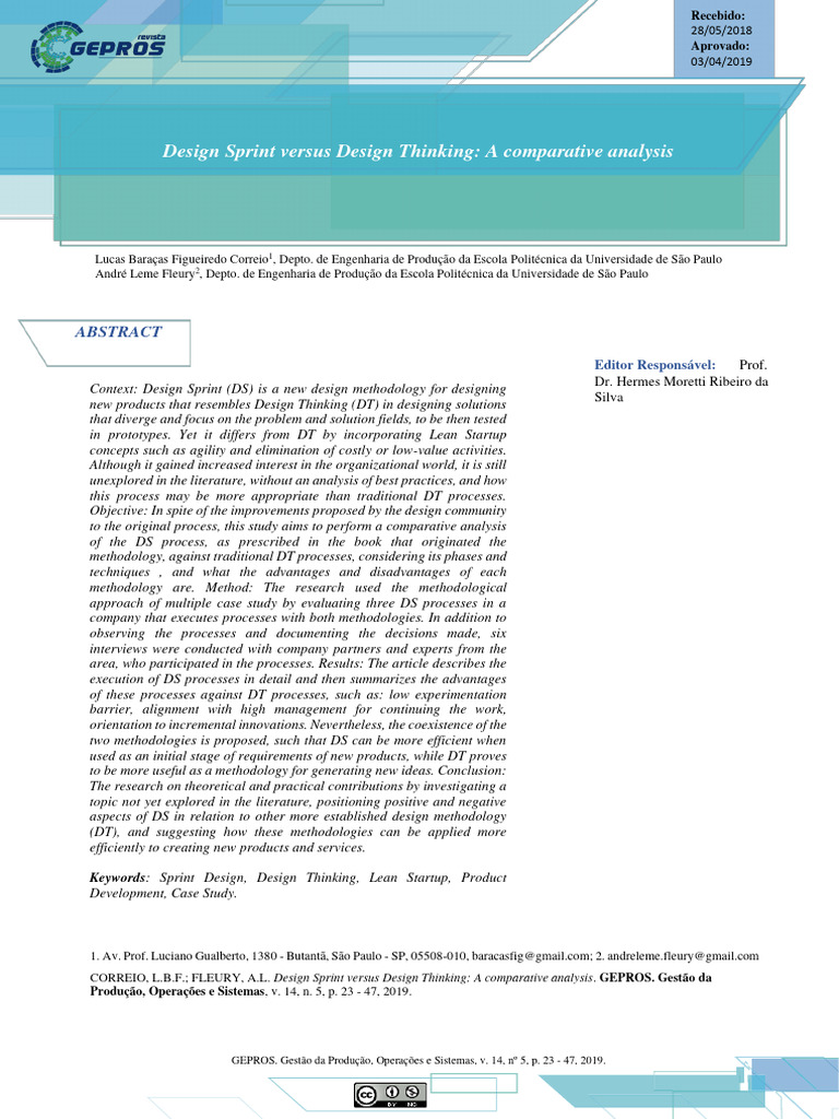 Design Sprint Versus Design Thinking PDF | PDF | Design Thinking | Lean Manufacturing