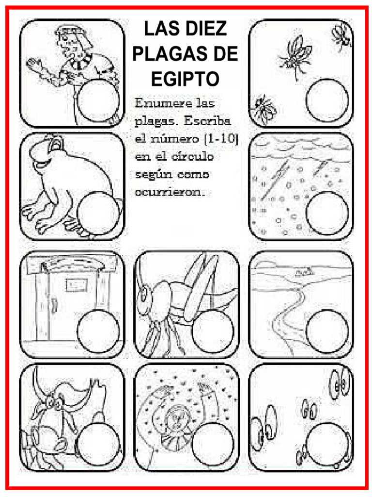 Colorea las 10 Plagas de Egipto | PDF
