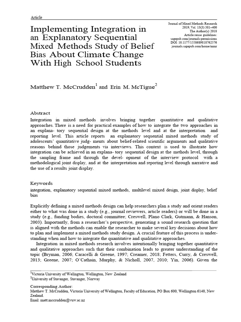 Mixed Method (Explanatory Sequential 2) | PDF | Qualitative Research ...