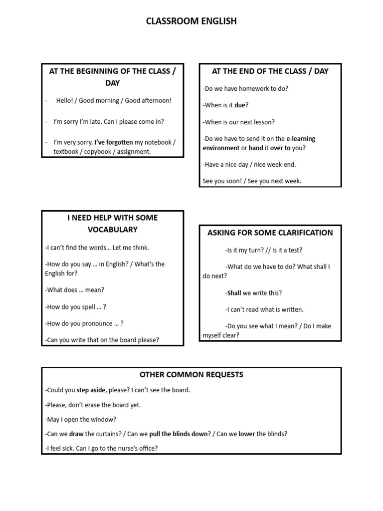 Classroom English | PDF | Ellipsis | Typographical Symbols