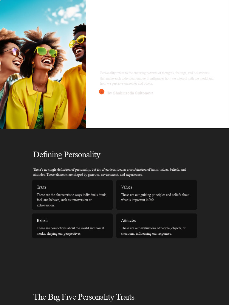Understanding Personality Traits | PDF | Extraversion And Introversion | Psychology