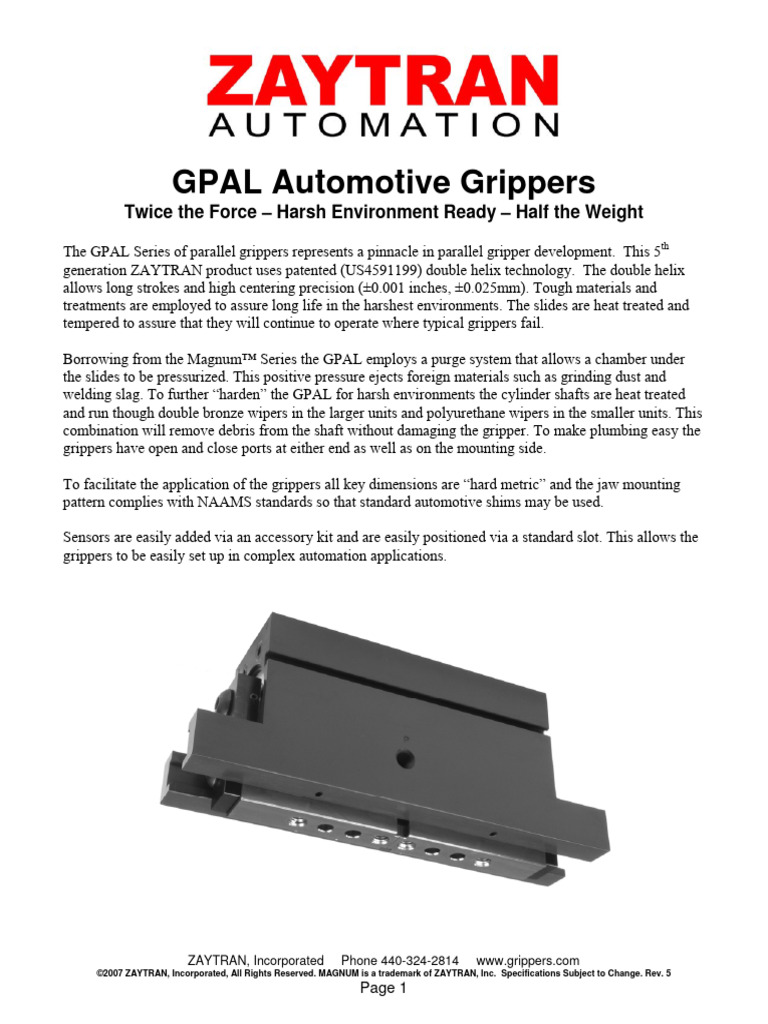 GPAL Grippers Zaytran - Cleaned | PDF | Mechanical Engineering