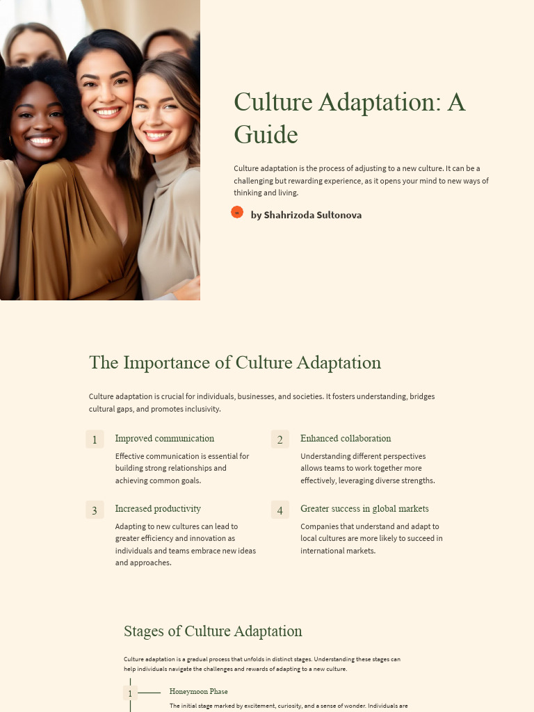 Culture Adaptation A Guide | PDF | Psychological Resilience | Psychology