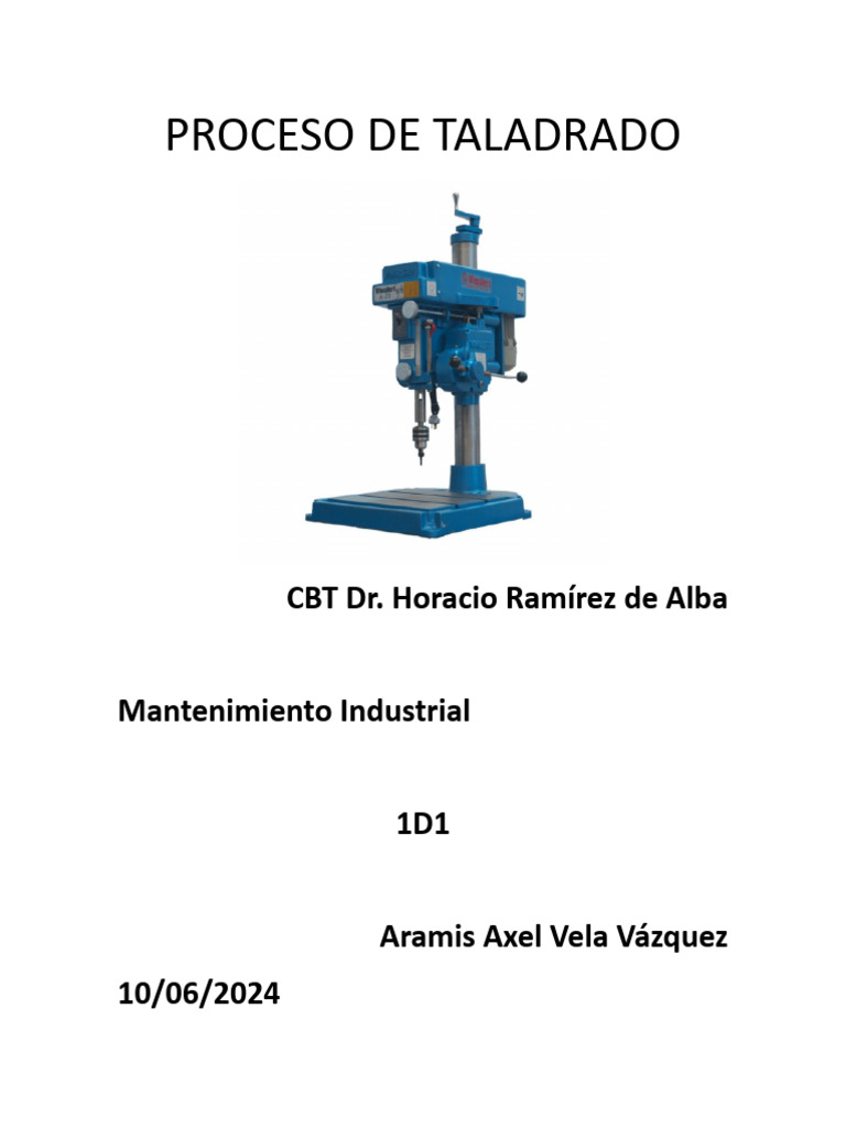 Proceso de Taladrado | PDF | Perforar | Ingeniería mecánica