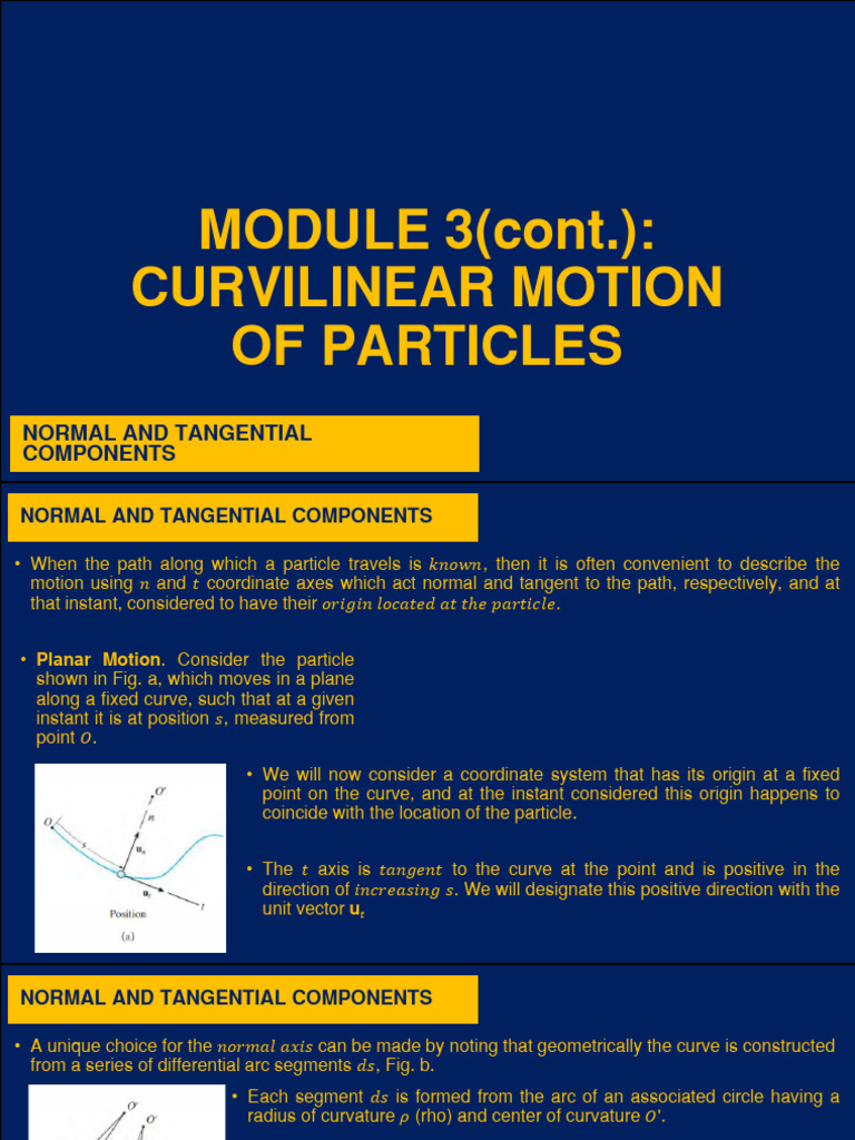 Lesson 1 - Normal and Tangential Components | PDF | Acceleration ...