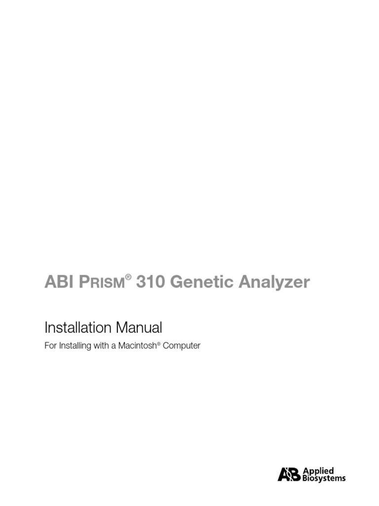 310 Mac Installation Manual | PDF | Applied Biosystems | Biotechnology
