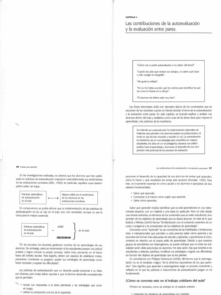 Evaluar para Aprender Autoeval Evaluaciones Entre Pares C3 | PDF