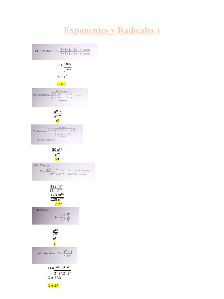 Ejercicios de Algebra | PDF | Teaching Methods & Materials