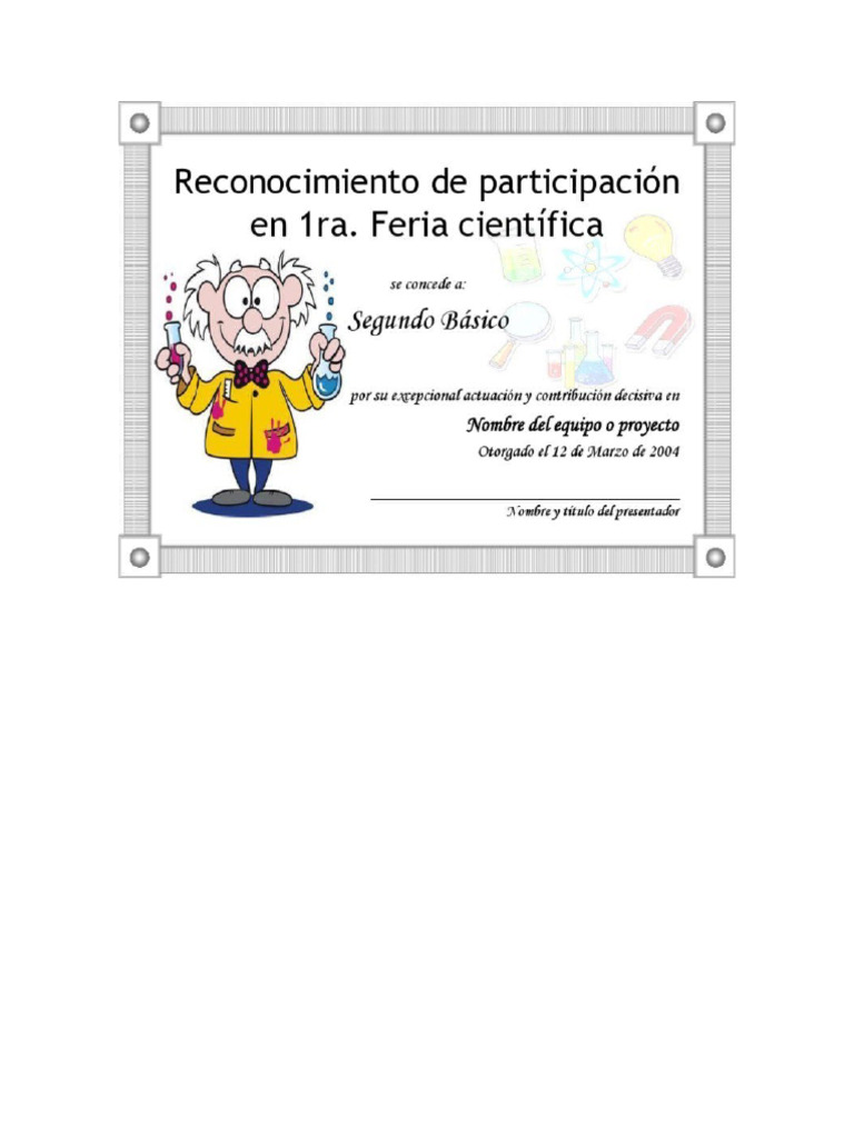 Certificado Feria Cientìfica | PDF