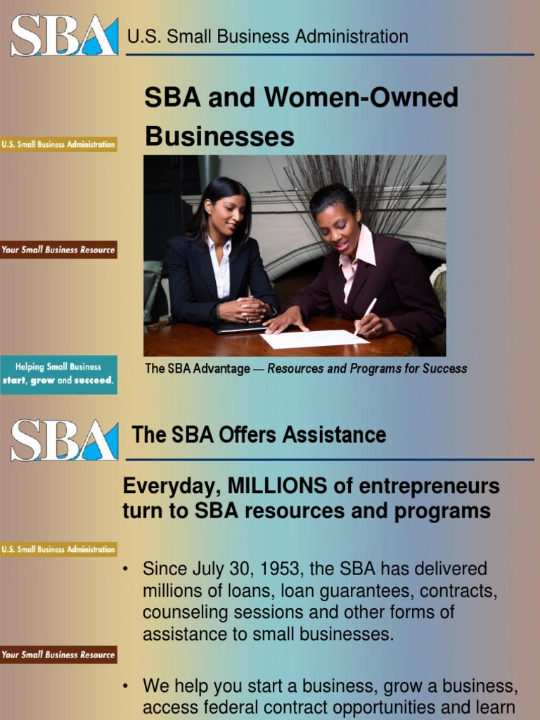 SBA and Women-Owned Businesses | Download Free PDF | Small Business ...