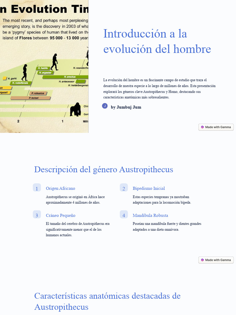 Introducción A La Evolución Del Hombre: by Jumbuj Jum | PDF | Homo | Humano