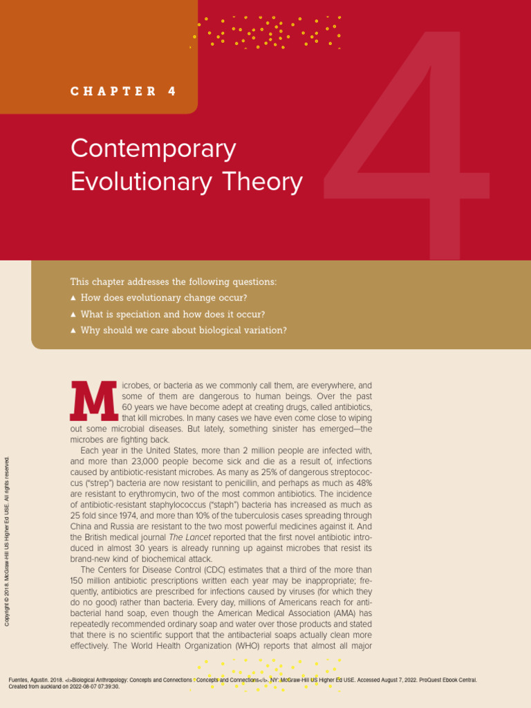Biological Anthropology Concepts and Connections C... - (Chapter 4 Contemporary Evolutionary ...