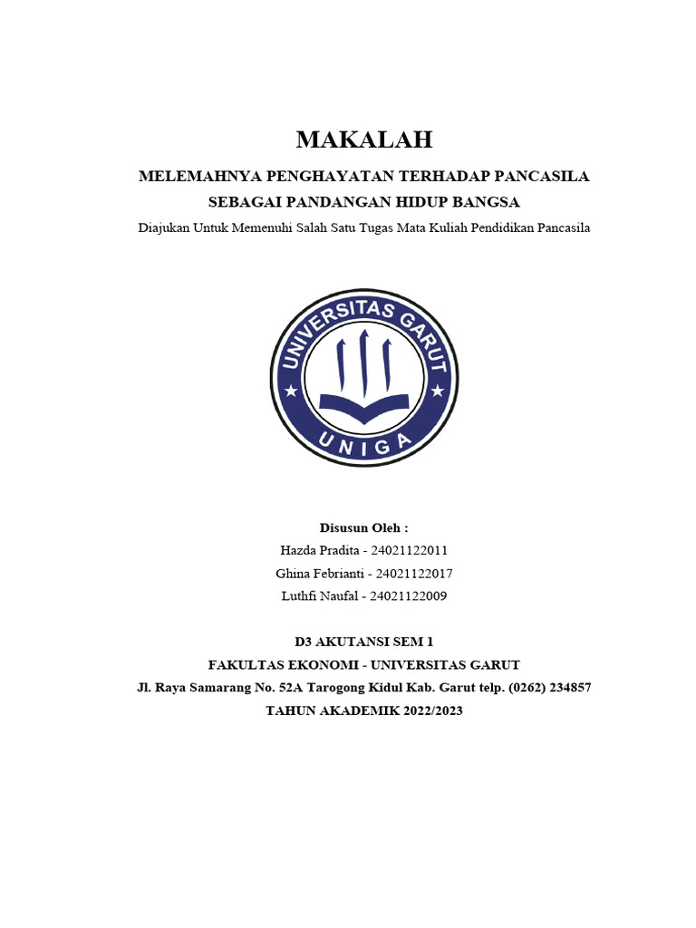 Melemahnya Penghayatan Pancasila | PDF