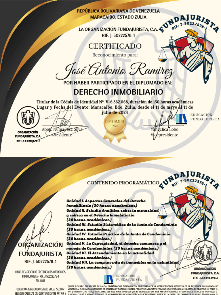 Certificado Diplomados II - 20240513 - 150859 - 0000 | PDF | Condominio ...