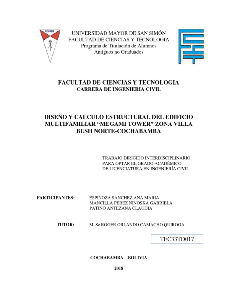031 Diseño y calculo estructural de un edificio multifamiliar | PDF | edificio | Ingeniería ...
