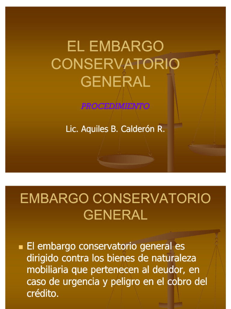 El Embargo Conservatorio General | PDF