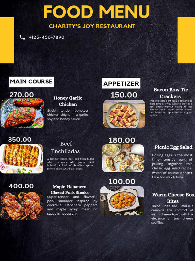 Black and Yellow Restaurant Menu - 20240621 - 123308 - 0000 | PDF ...
