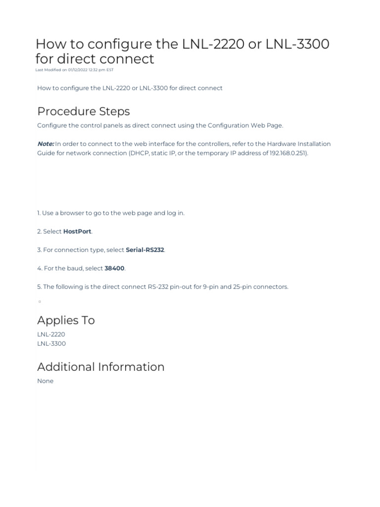 How-to-configure-the-LNL-2220-or-LNL-3300-for-direct-connect | PDF